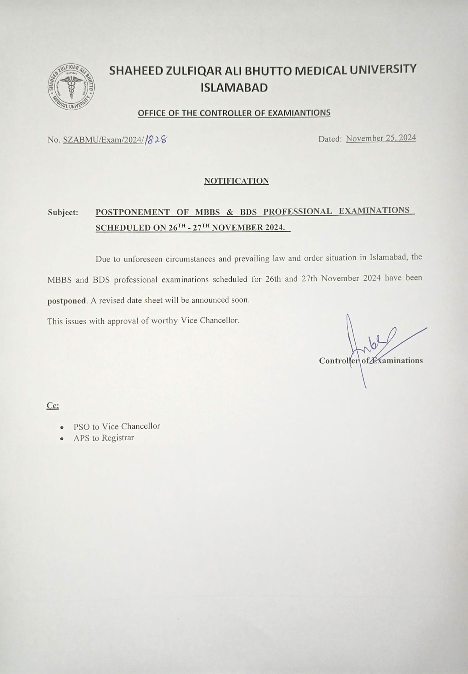 Shaheed Zulfiqar Ali Bhutto Medical University (SZABMU)